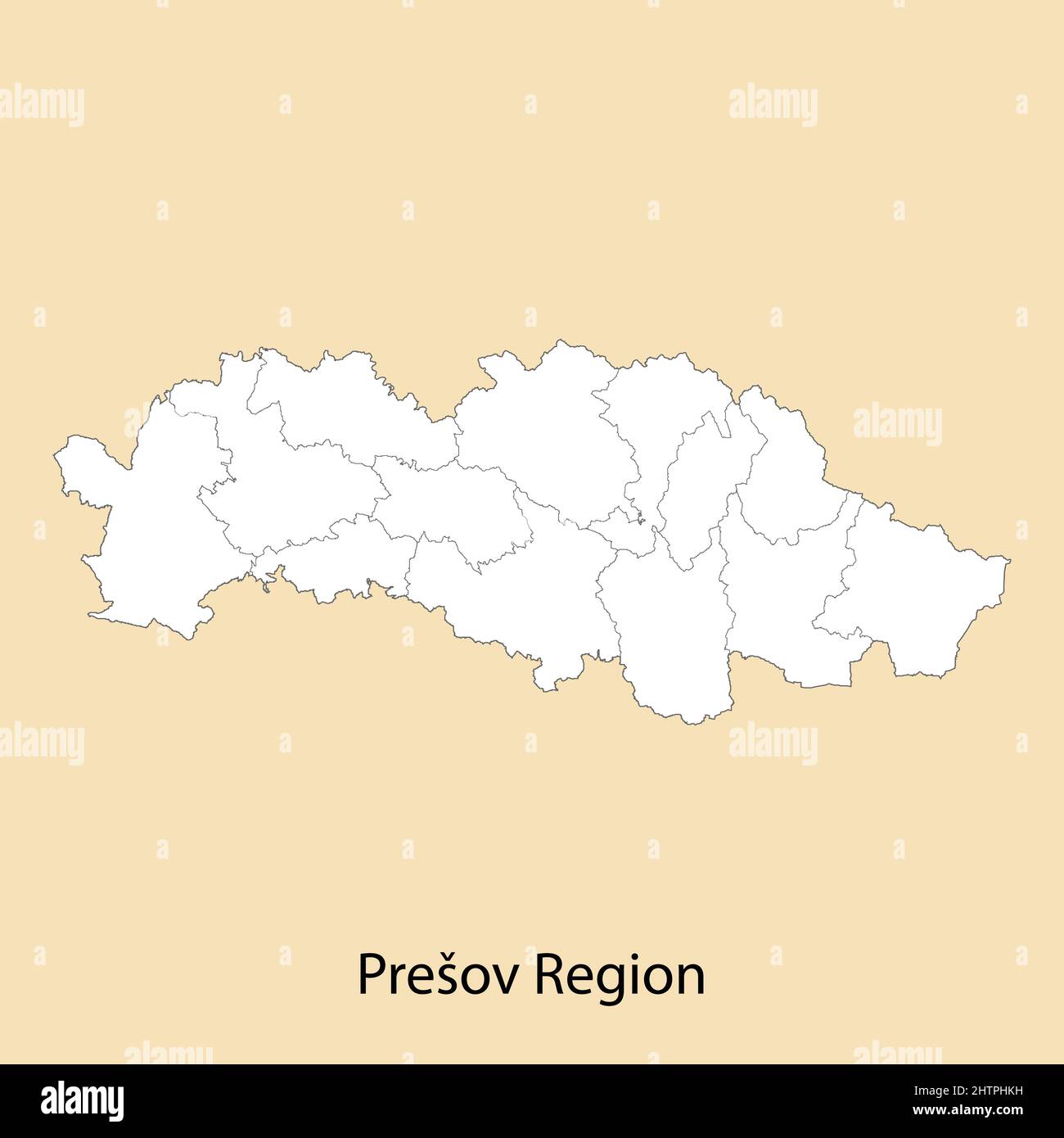 High Quality map of Presov Region is a province of Slovakia, with ...