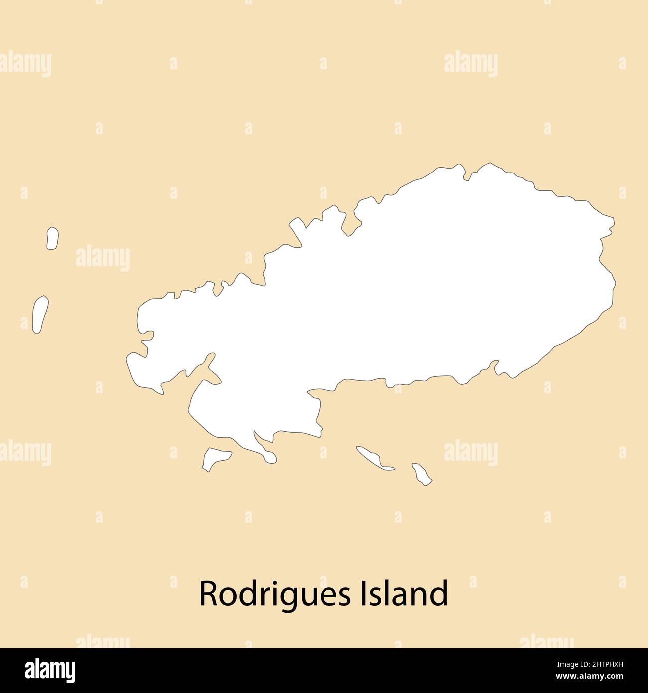 High Quality map of Rodrigues Island is a region of Mauritius, with ...