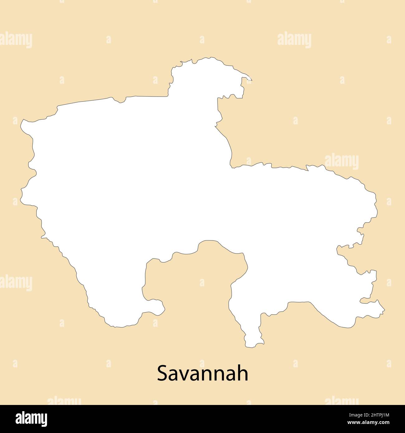 High Quality map of Savannah is a region of Ghana, with borders of the ...