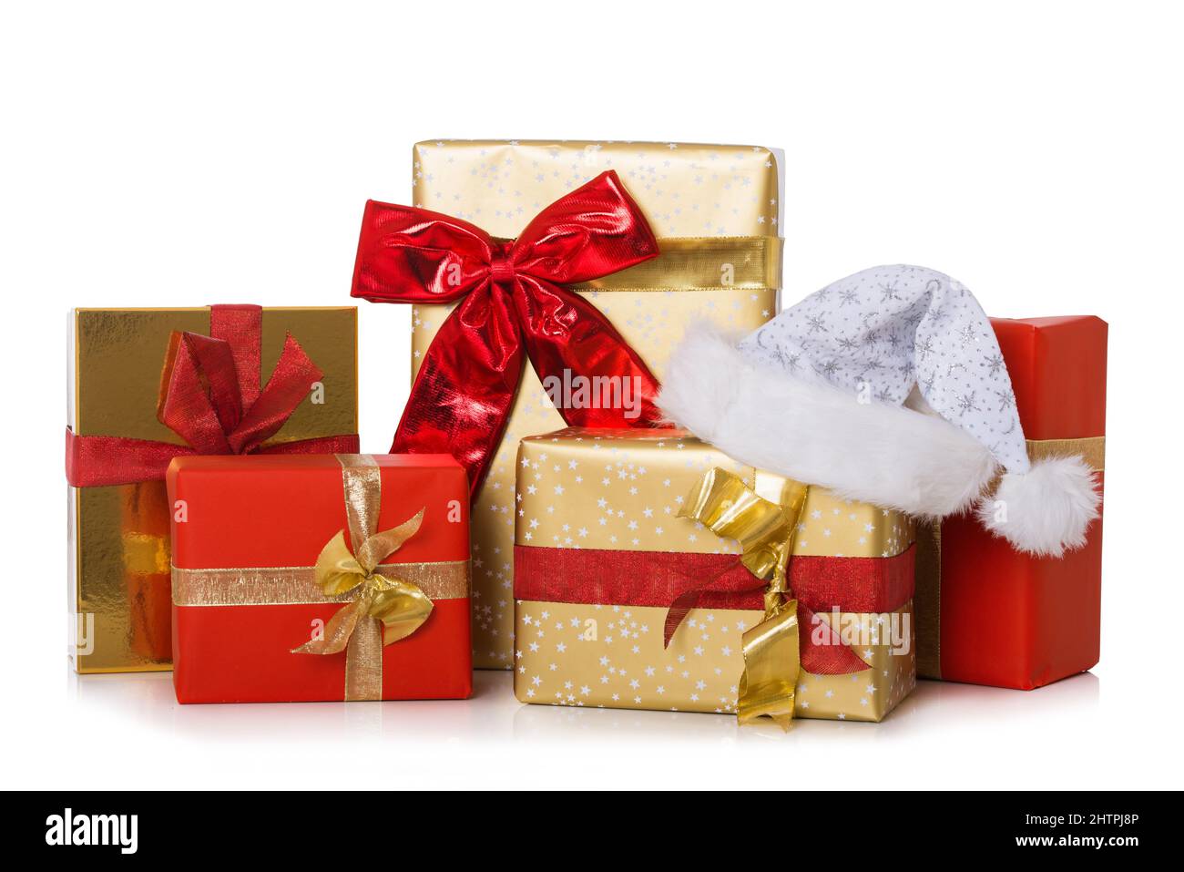 Christmas gifts isolated on white background Stock Photo - Alamy