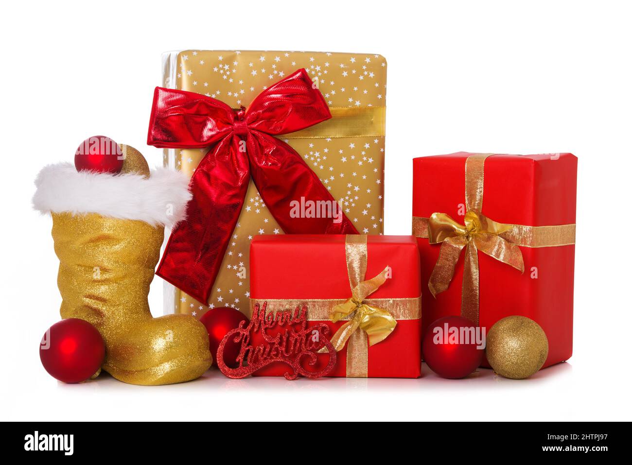 Christmas gifts isolated on white background Stock Photo - Alamy