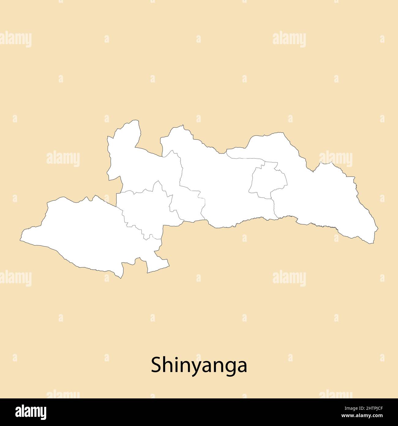 High Quality map of Shinyanga is a region of Tanzania, with borders of ...