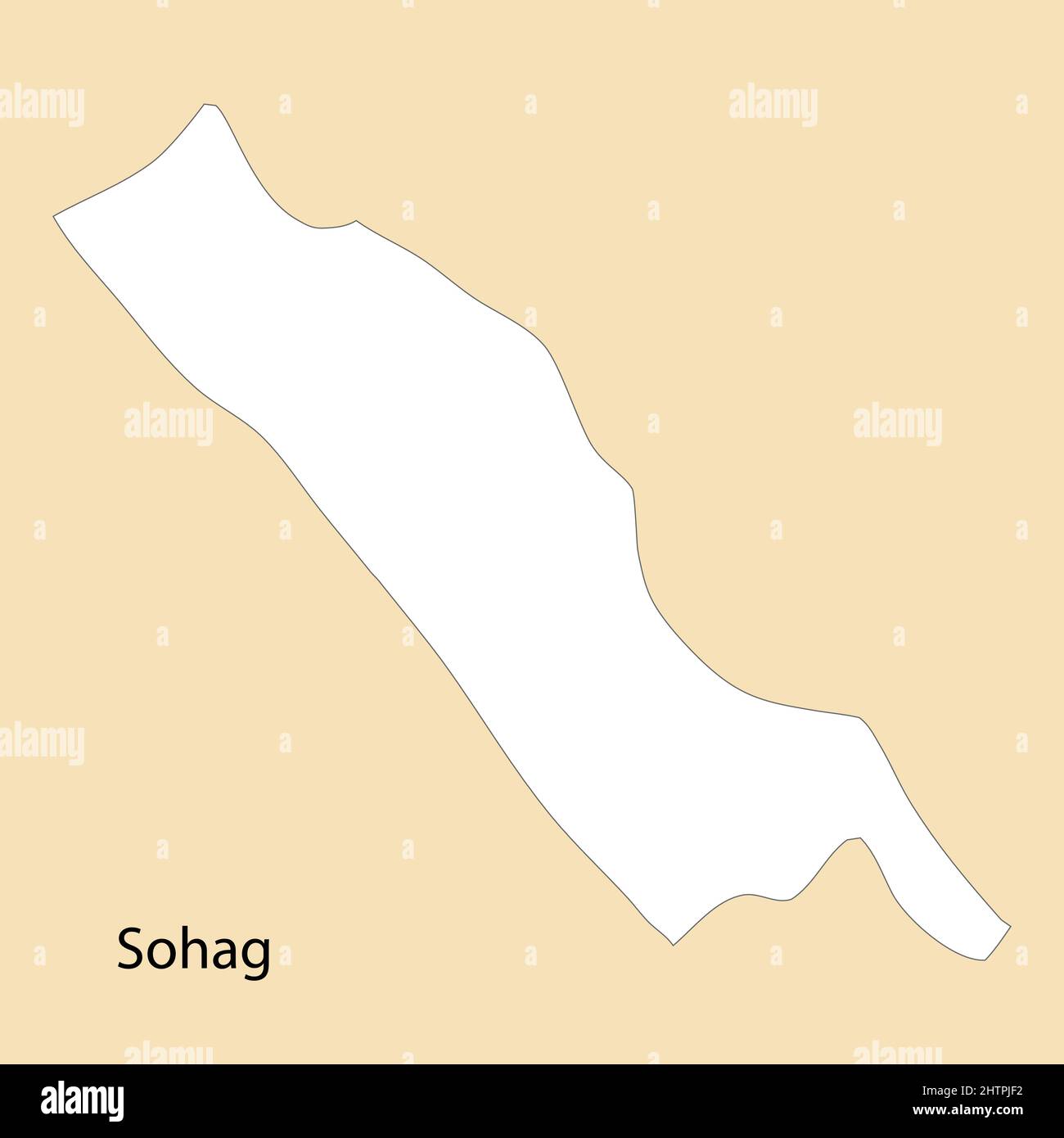 High Quality map of Sohag is a region of Egypt, with borders of the ...
