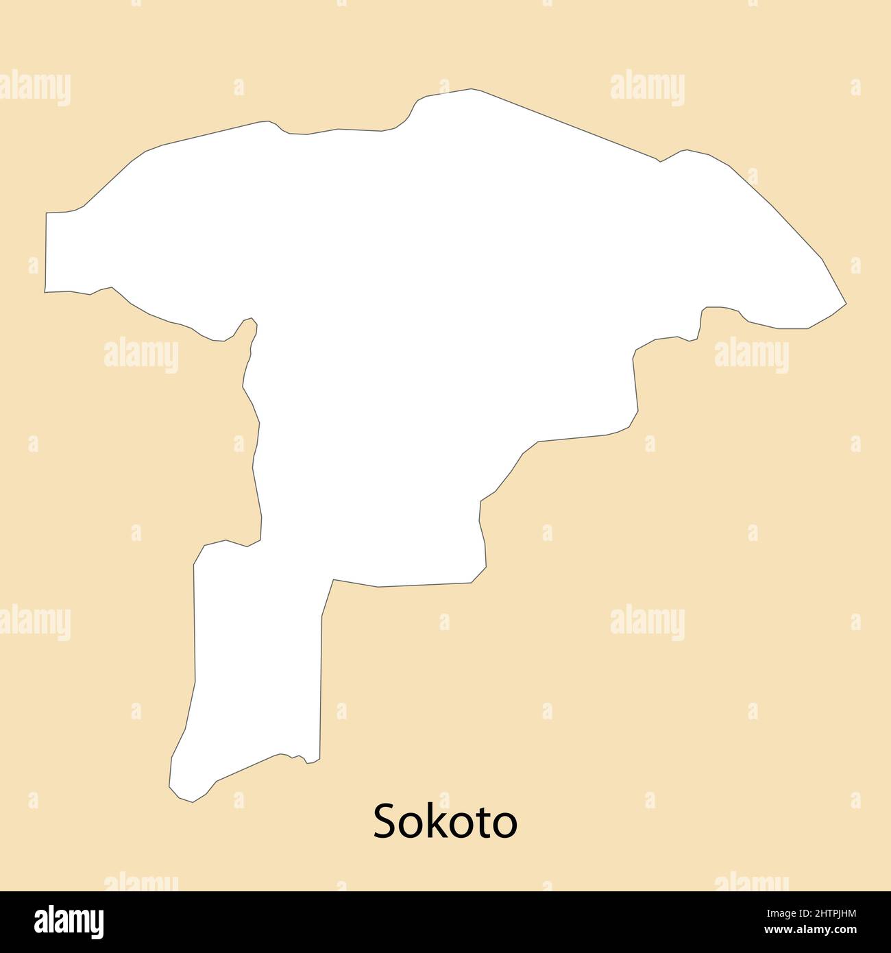 High Quality map of Sokoto is a region of Nigeria, with borders of the ...