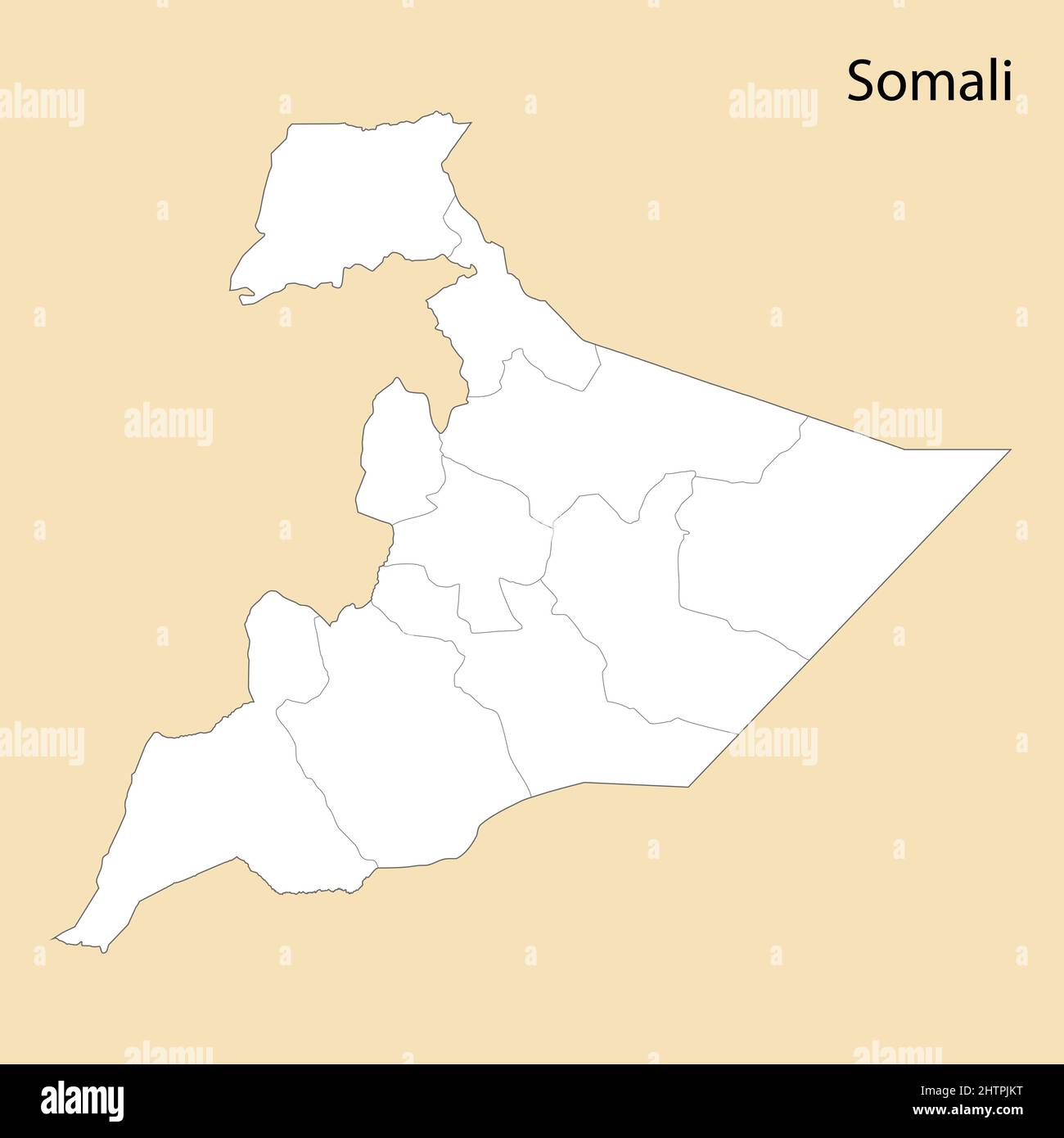 High Quality map of Somali is a region of Ethiopia, with borders of the ...