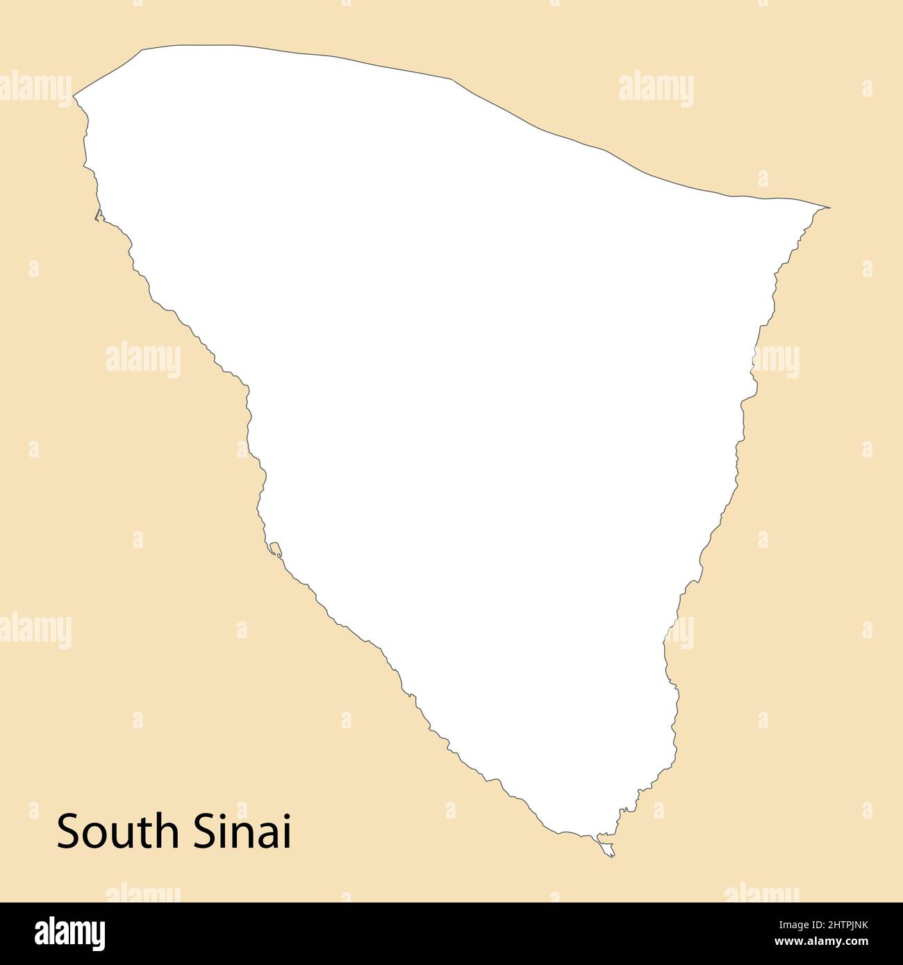 High Quality map of South Sinai is a region of Egypt, with borders of ...