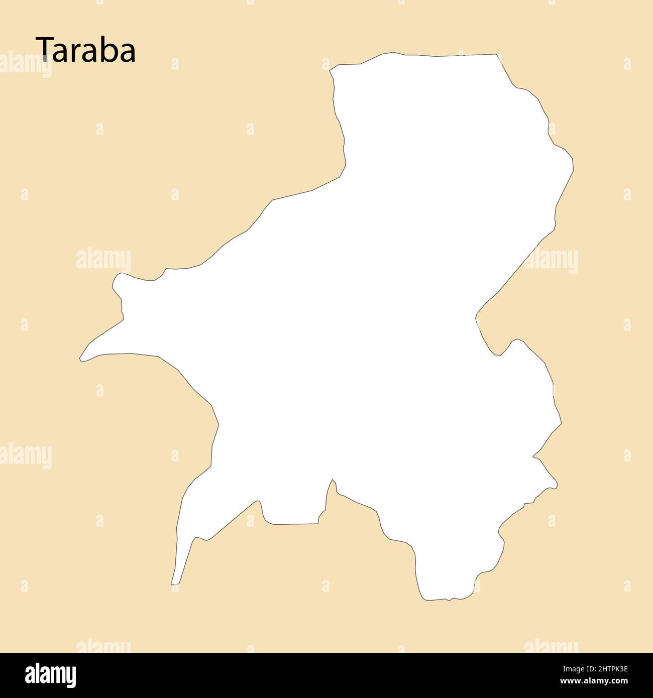 High Quality map of Taraba is a region of Nigeria, with borders of the ...