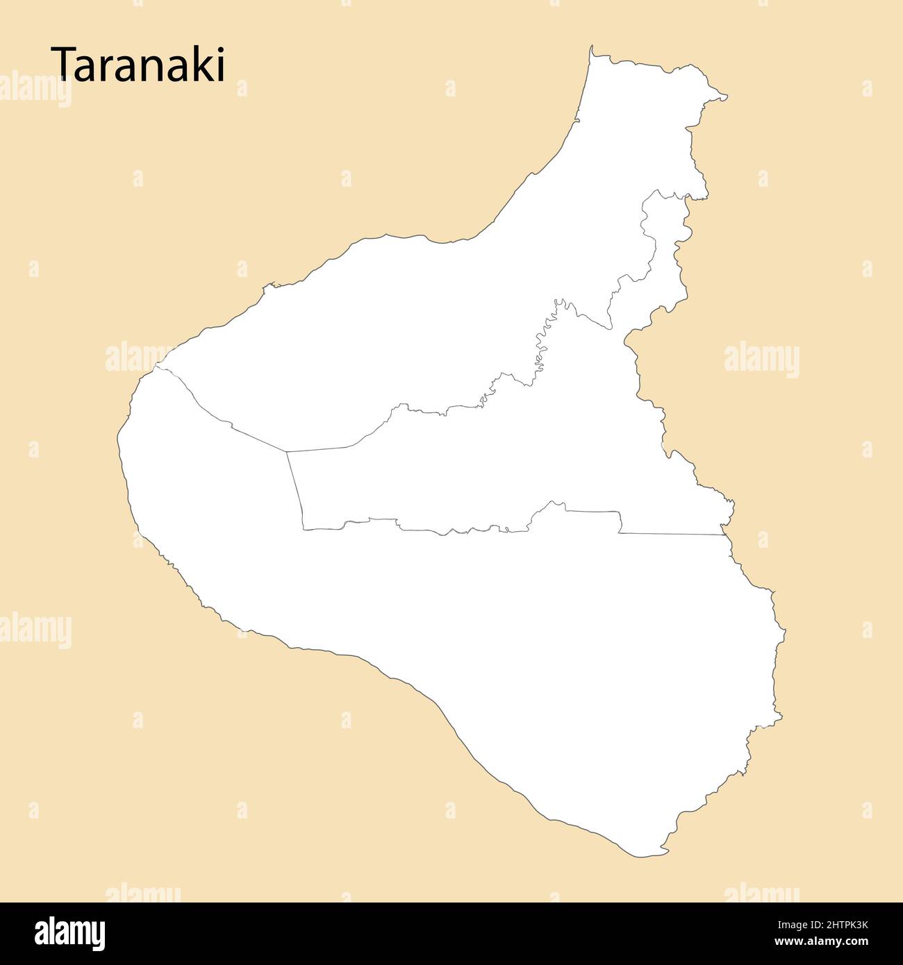 High Quality map of Taranaki is a region of New Zealand, with borders ...