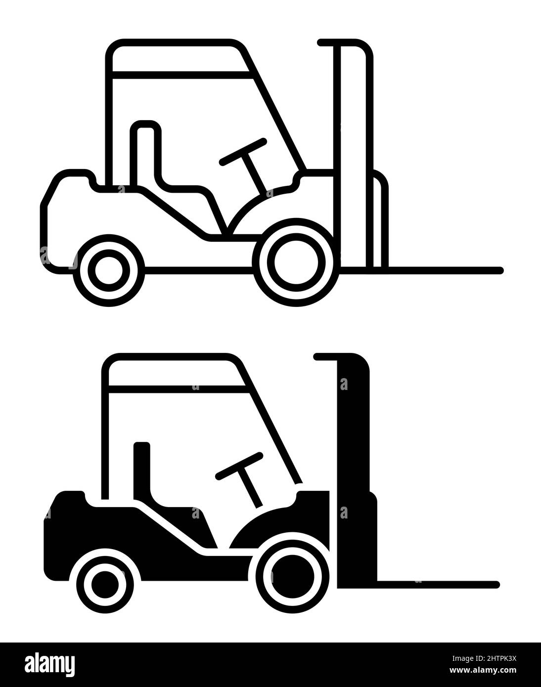 Linear icon. Forklift to move goods around the warehouse. Transport for ...