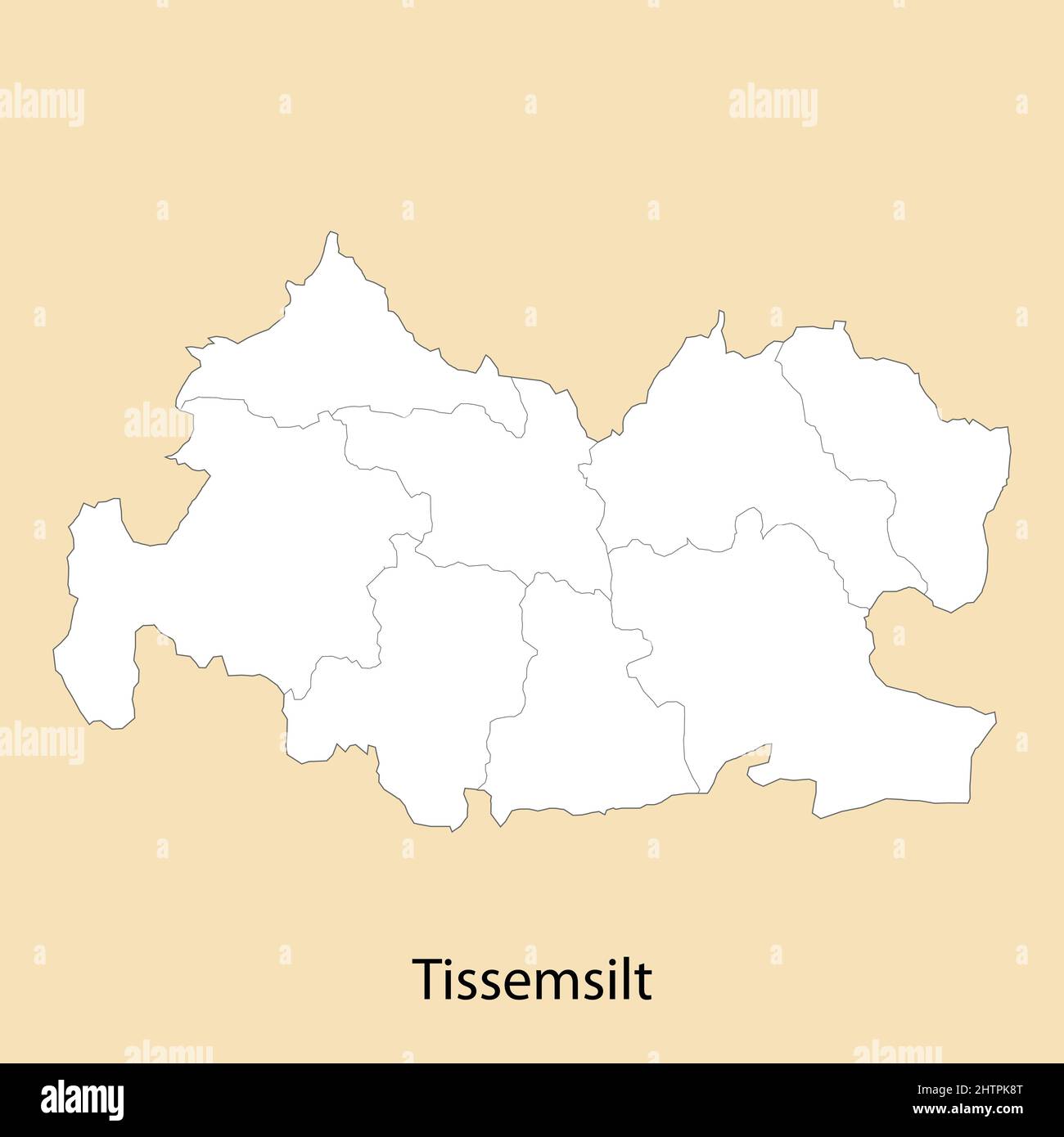 High Quality map of Tissemsilt is a province of Algeria, with borders ...