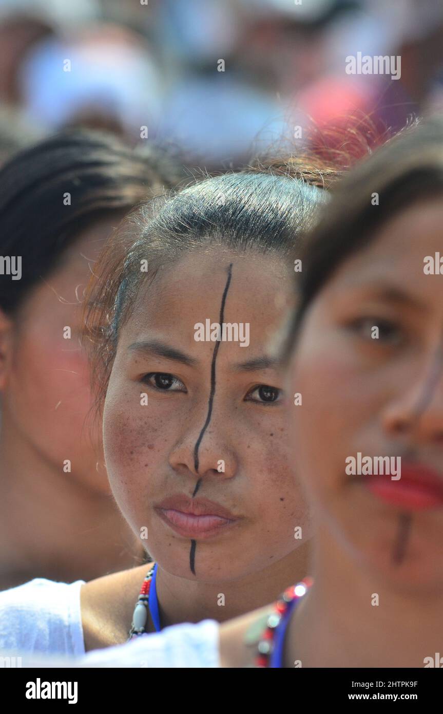 Diphu, Assam, India. 2nd Mar, 2022. Cultural troupe from Karbi tribe ...