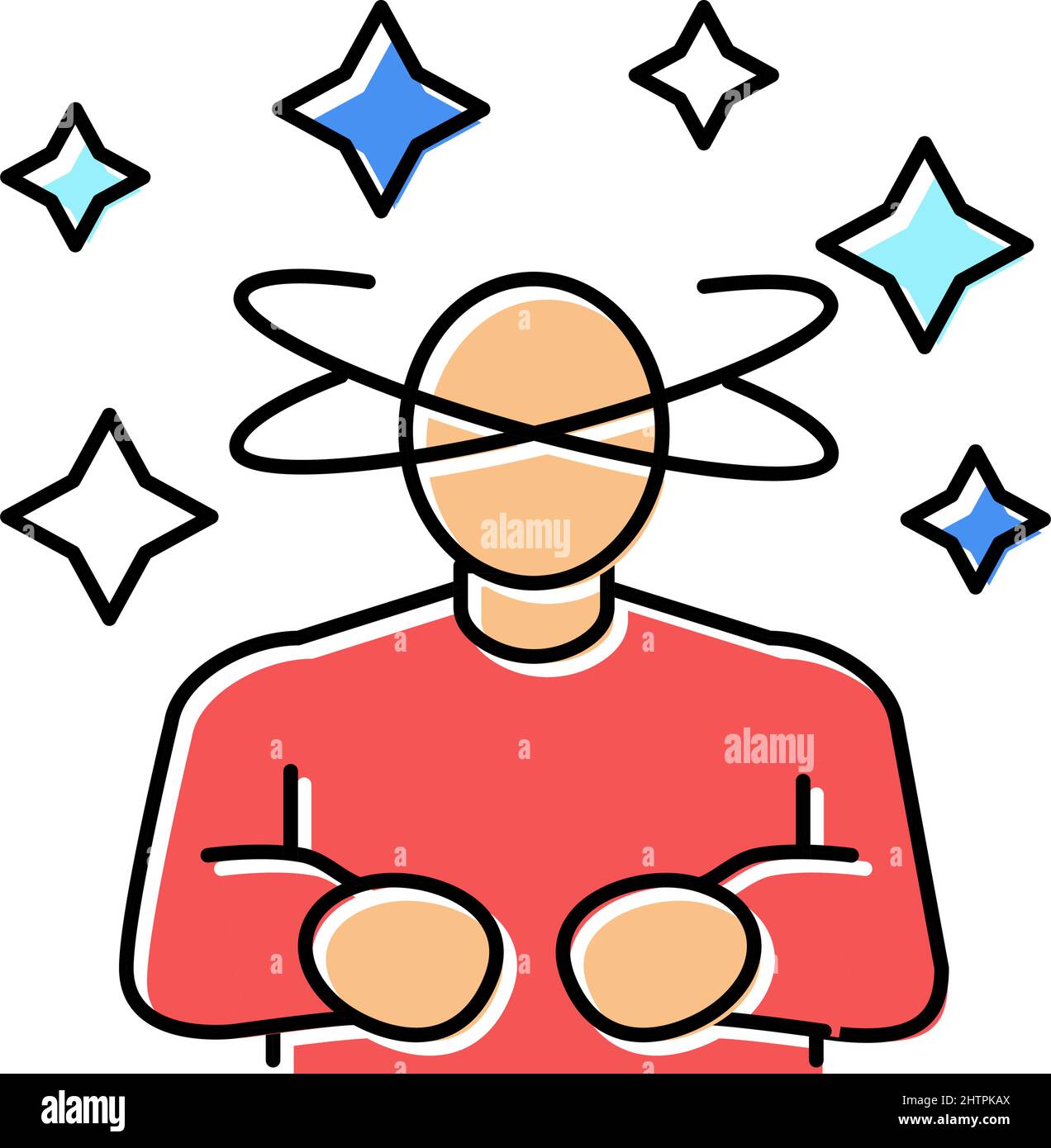 dizziness or lightheadedness color icon vector illustration Stock ...