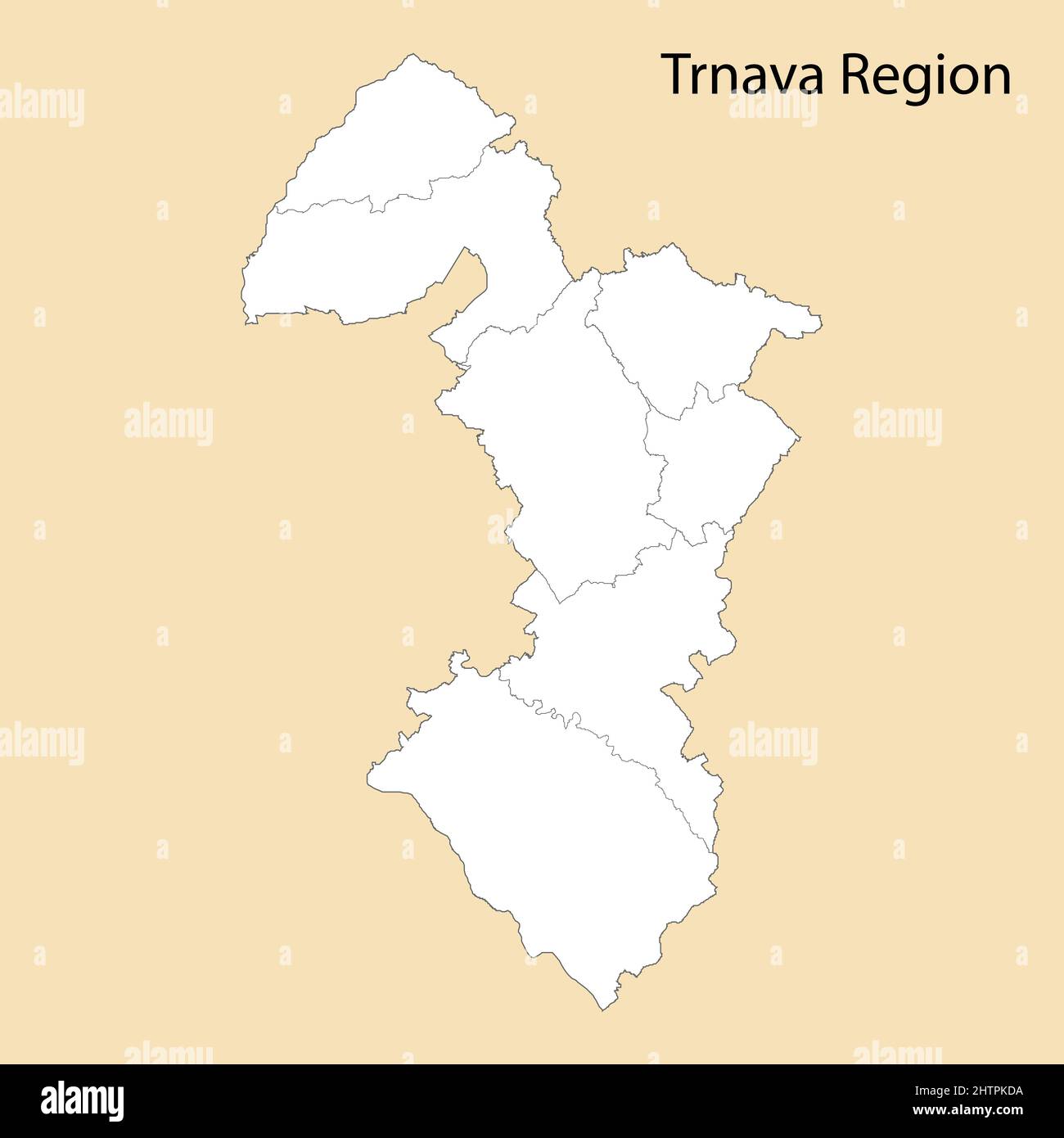 High Quality map of Trnava Region is a province of Slovakia, with ...