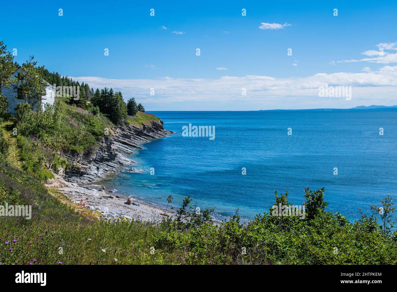 Aerial view of the Parc Forillon National Park in Gaspesie, Canada ...