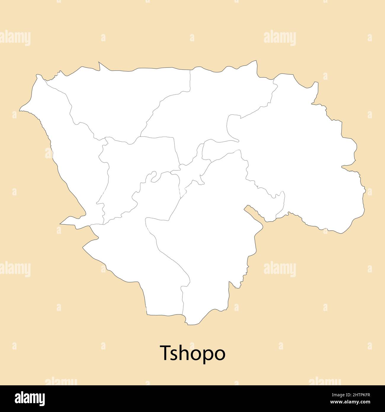 High Quality map of Tshopo is a region of DR Congo, with borders of the ...