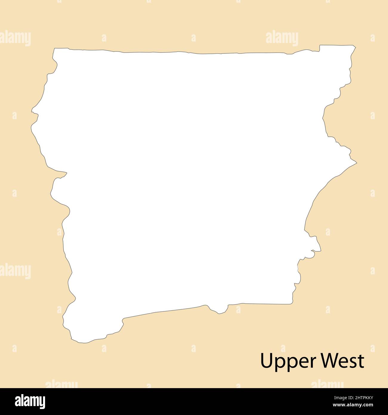 High Quality map of Upper West is a region of Ghana, with borders of ...