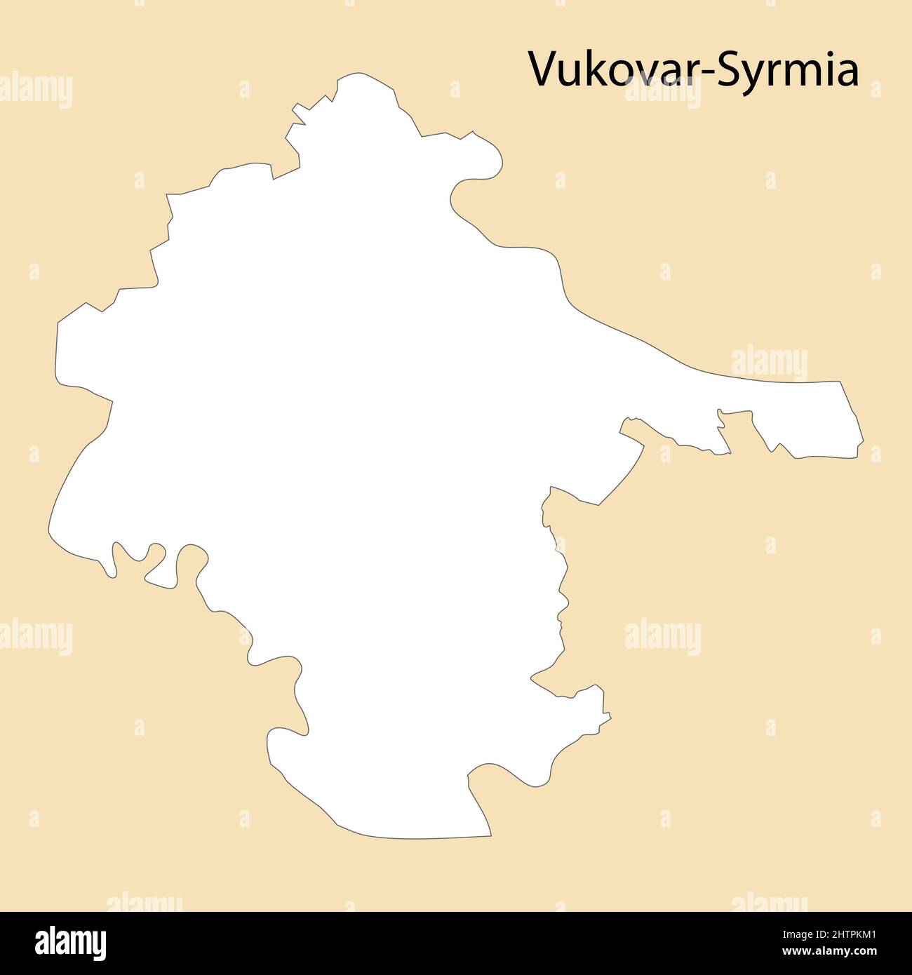 High Quality map of Vukovar-Syrmia is a region of Croatia, with borders ...