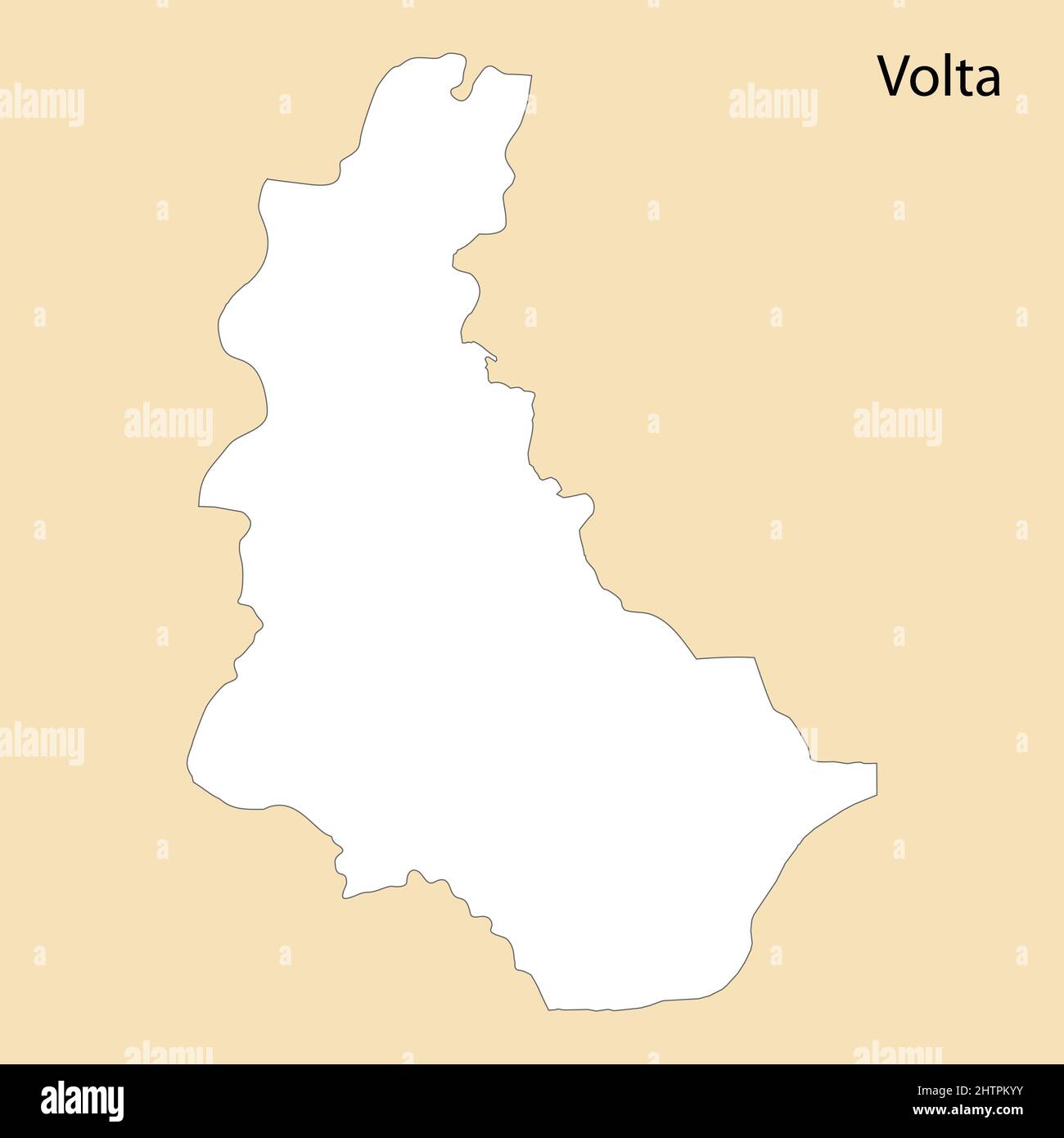 High Quality map of Volta is a region of Ghana, with borders of the districts Stock Vector Image ...