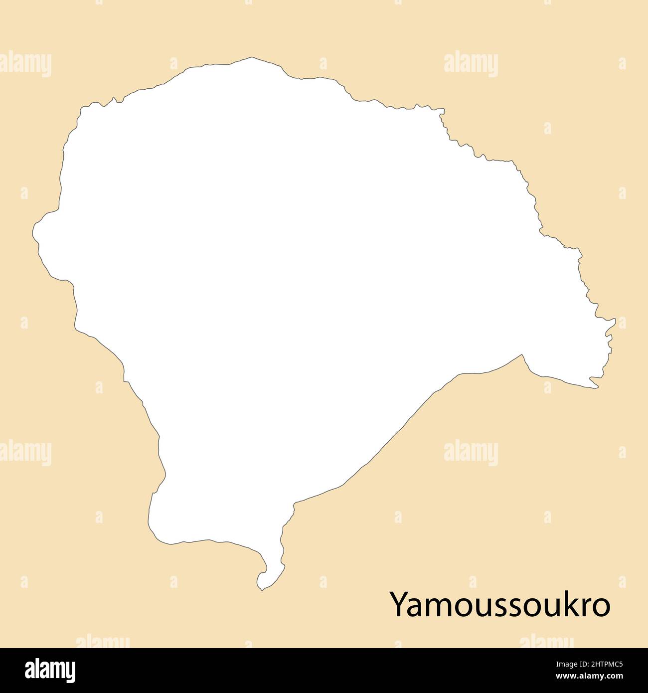 High Quality map of Yamoussoukro is a region of Ivory Coast, with ...
