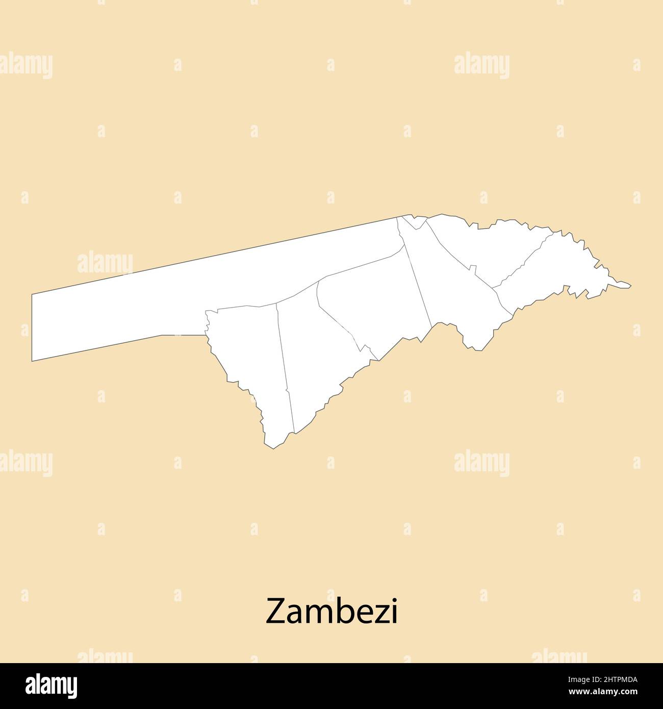High Quality map of Zambezi is a region of Namibia, with borders of the ...