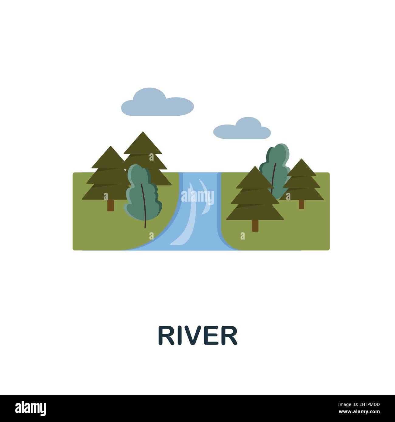 River flat icon. Colored element sign from nature collection. Flat ...