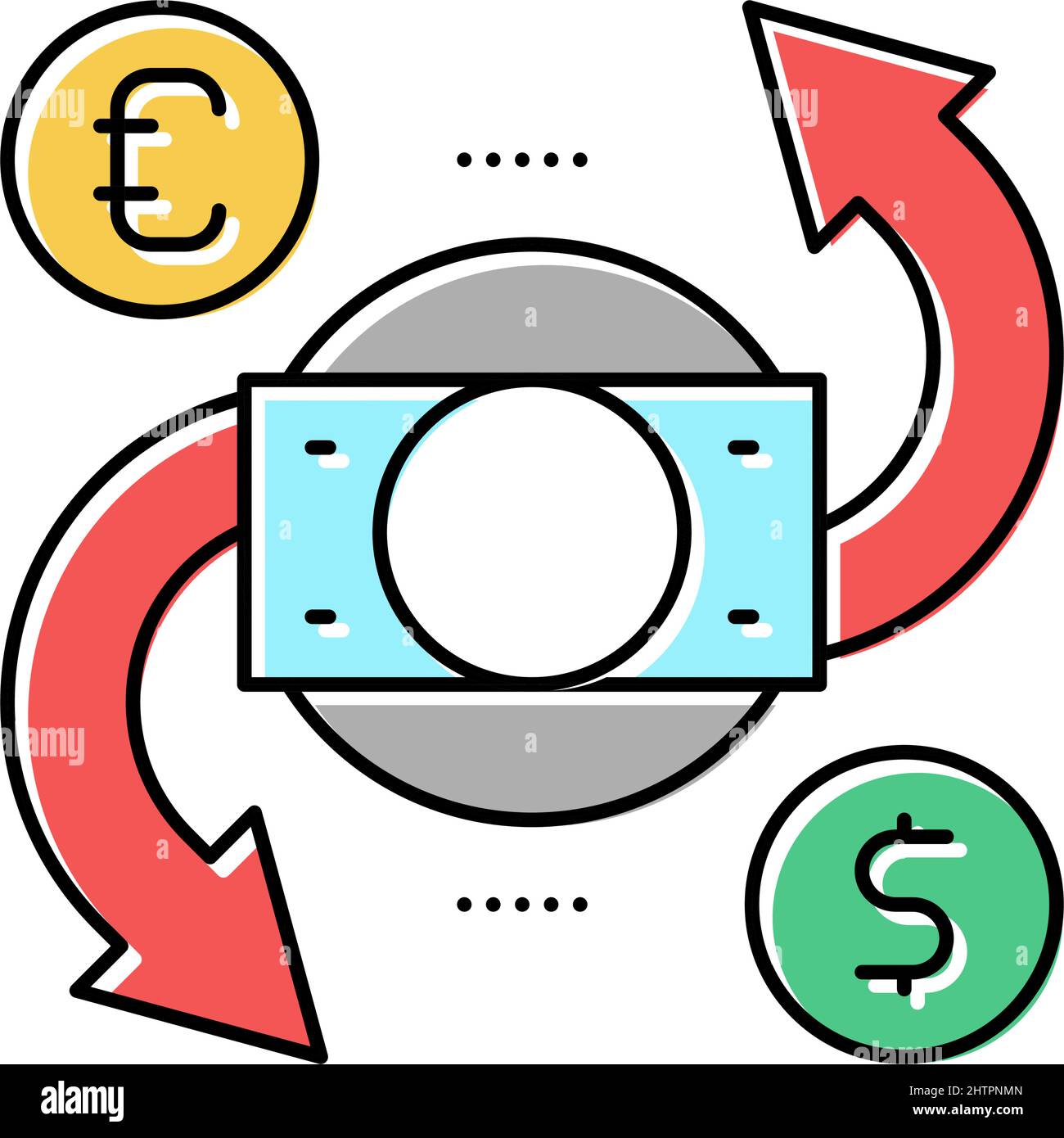 currency exchange and converter color icon vector illustration Stock ...