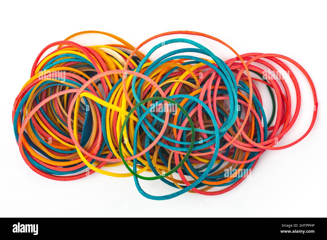 Heap of household rubber gums isolated over white background Stock ...