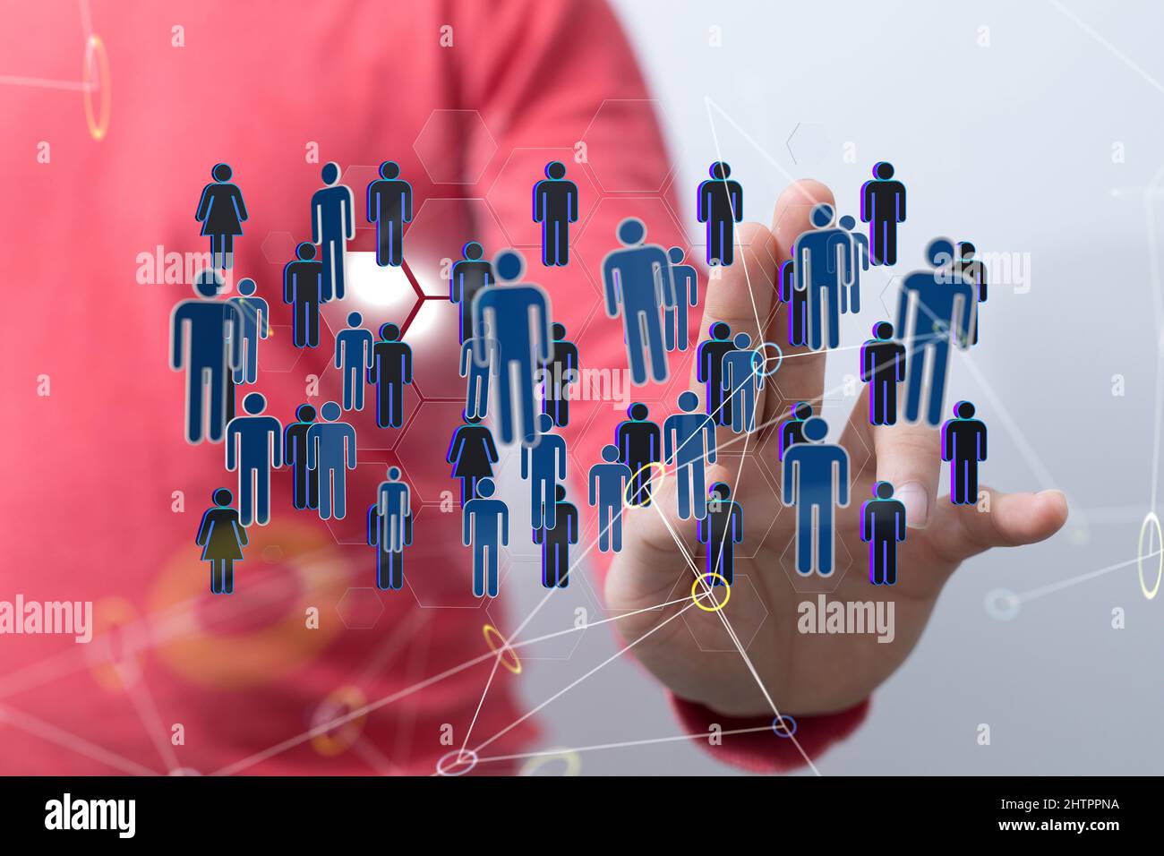 Network structure with person icons - the concept of networking Stock ...