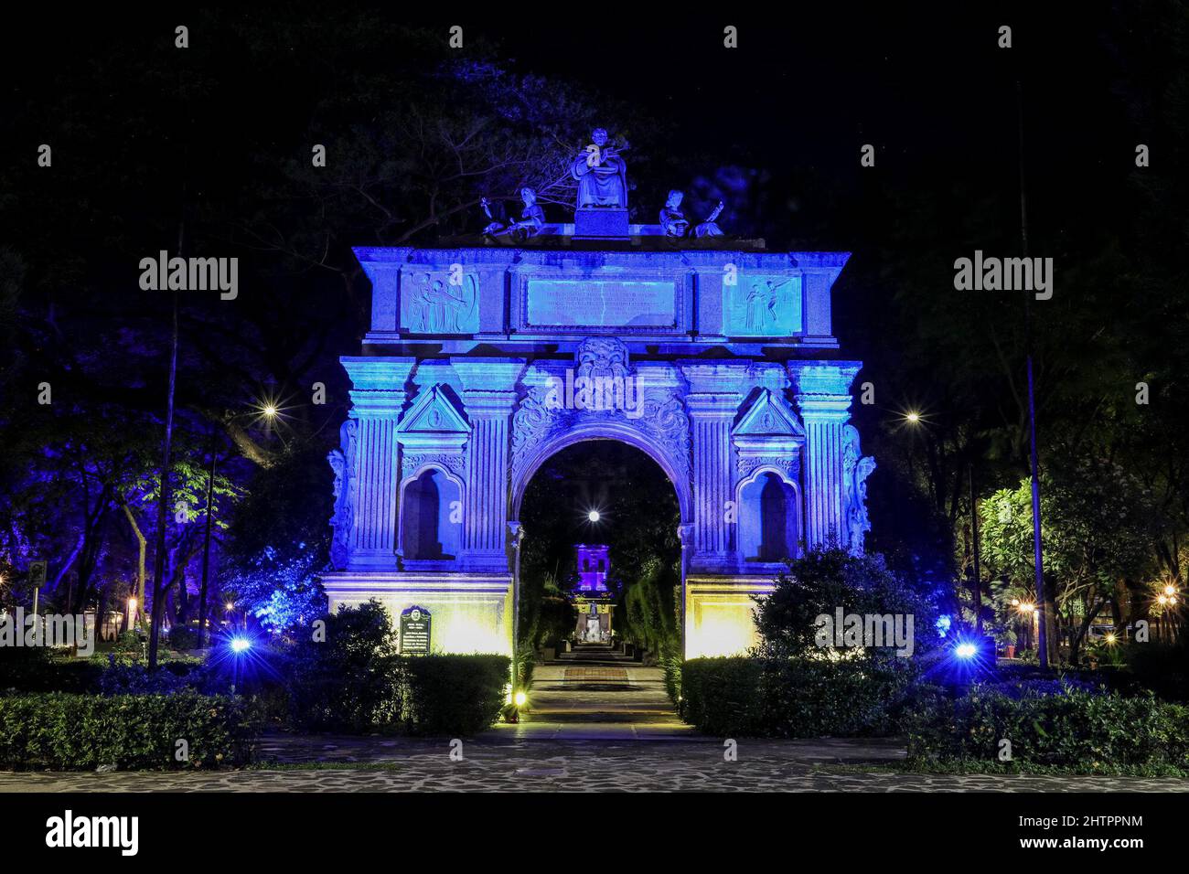 Manila, Philippines. 2nd Mar, 2022. The flag of Ukraine is projected on ...