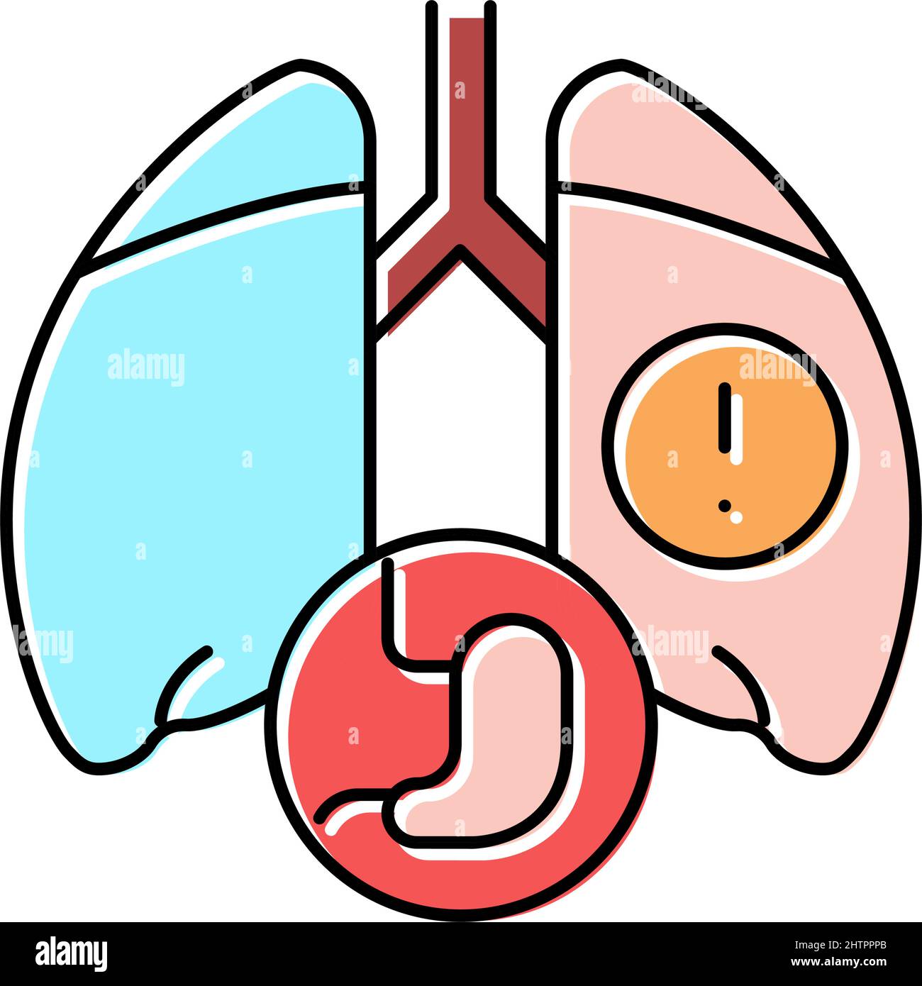 lung or breathing problems color icon vector illustration Stock Vector ...