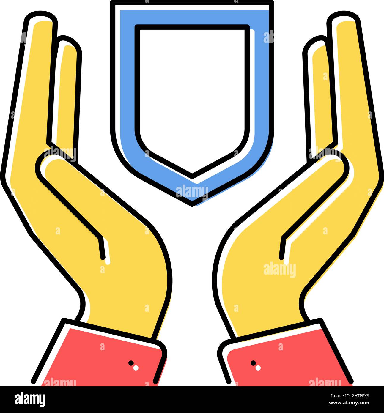 hand hold shield color icon vector isolated illustration Stock Vector ...