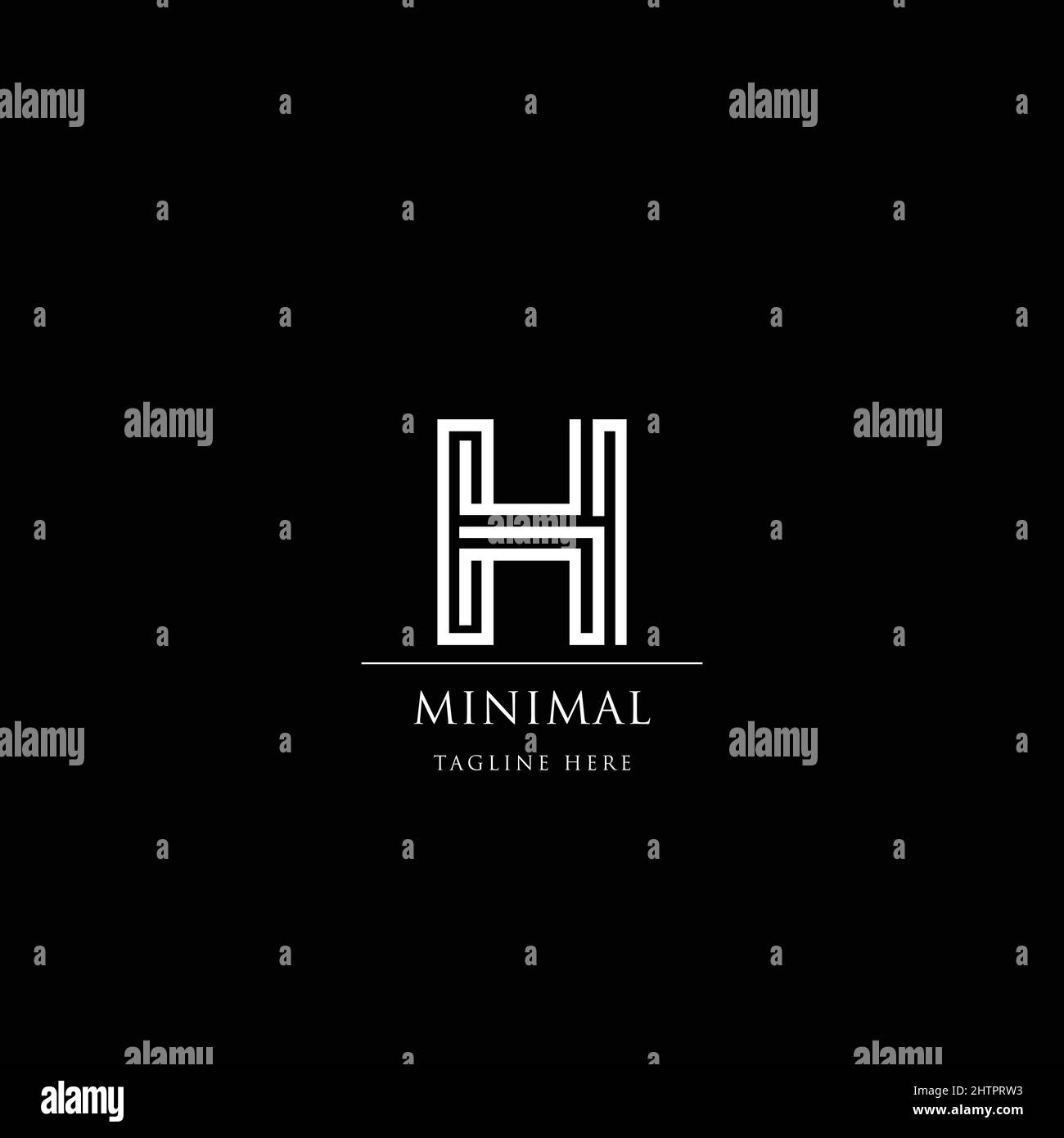 Abstract H logo icon vector template on black background Stock Vector ...