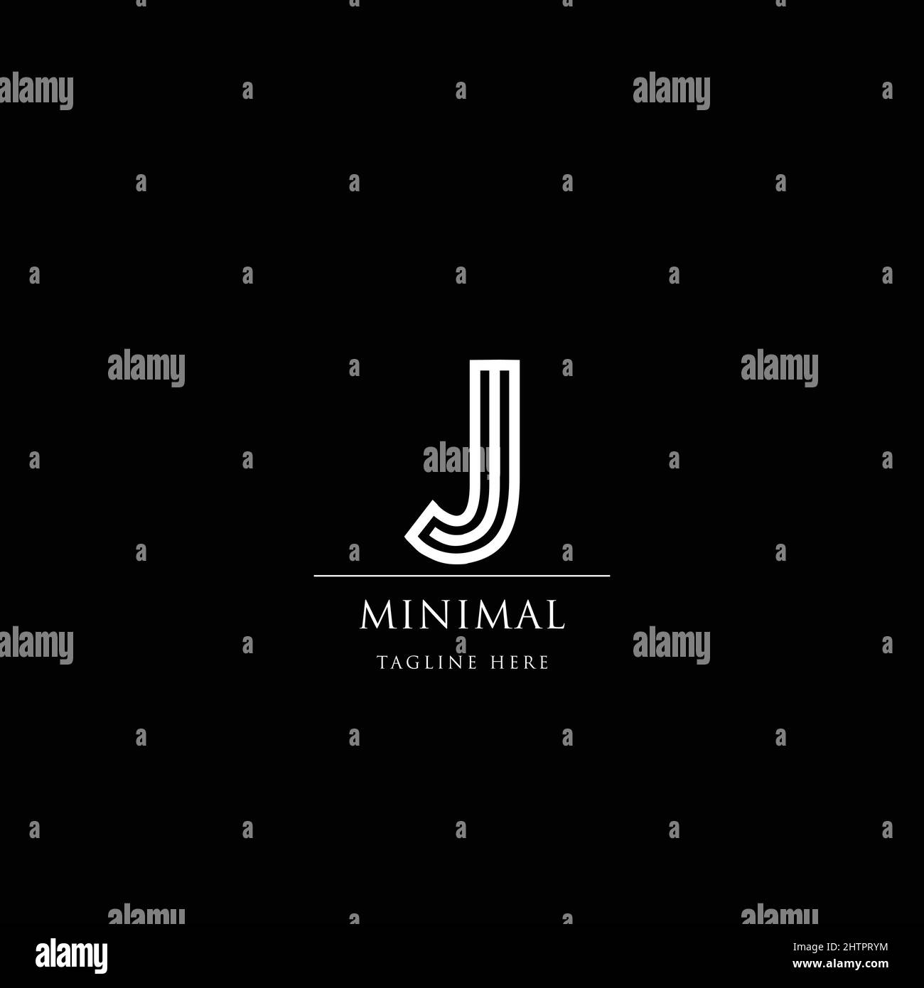 Abstract J logo icon vector template on black background Stock Vector ...