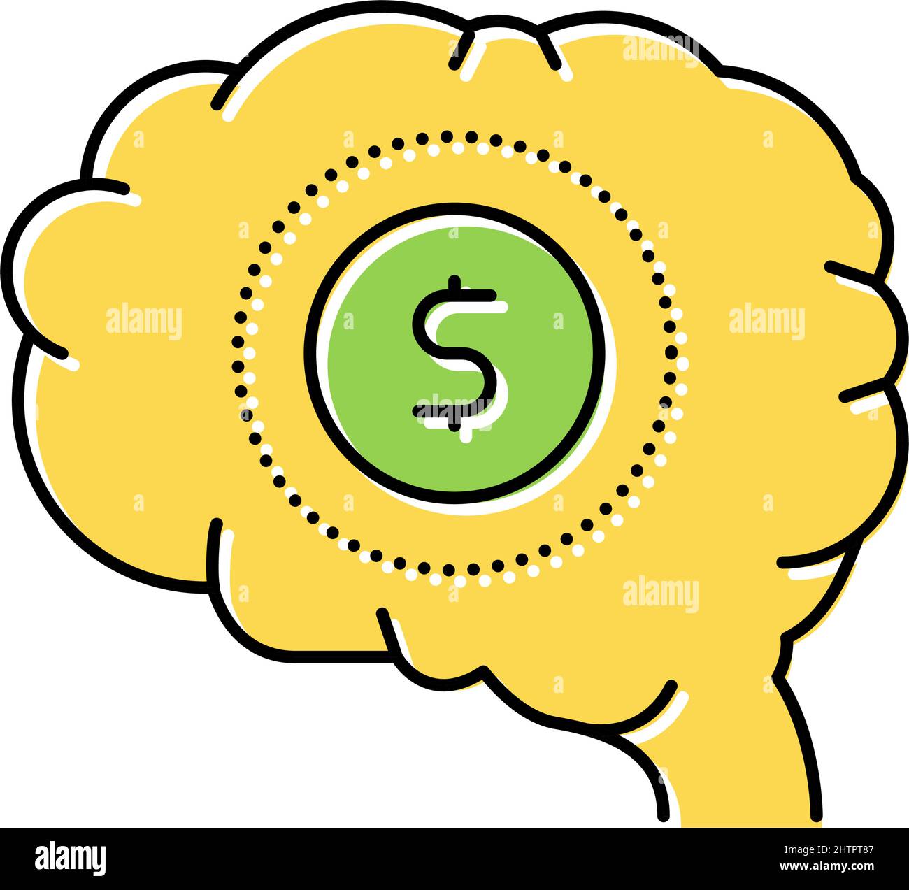 brain think about finance color icon vector illustration Stock Vector ...
