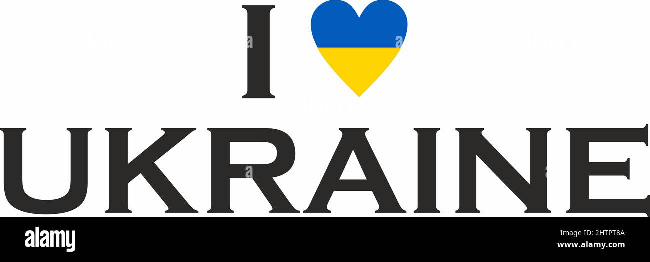 message i love ukraine on a white background in the color of the ...
