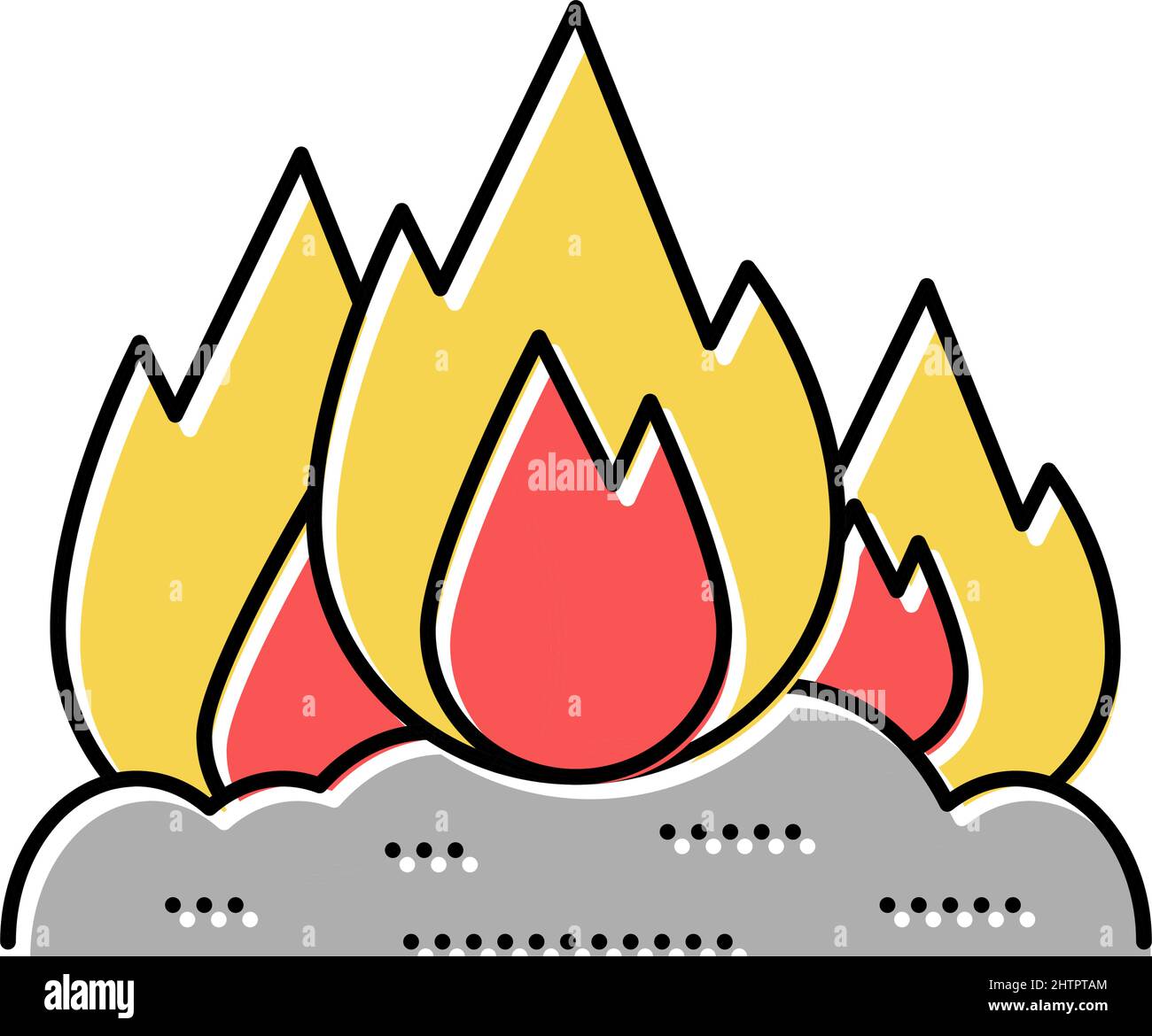 burning carbage color icon vector illustration Stock Vector Image & Art ...