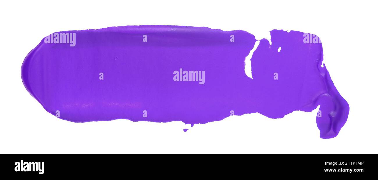 Purple paint smear shape isolated on white background Stock Photo - Alamy