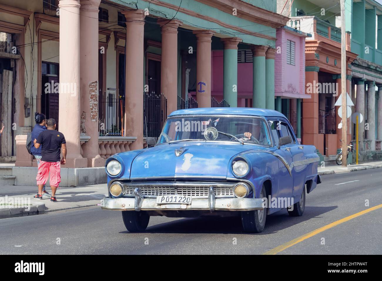 Vintage old classic car in Cuba, 2017. Filtered image Stock Photo - Alamy