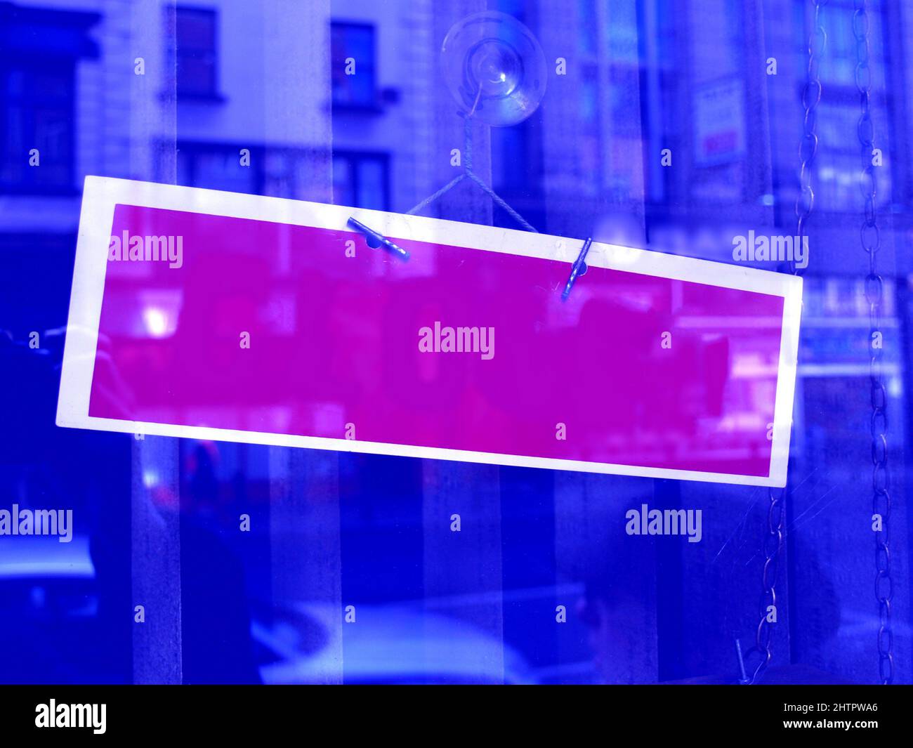 blank shop sign with copy space for your own message purple light Stock ...