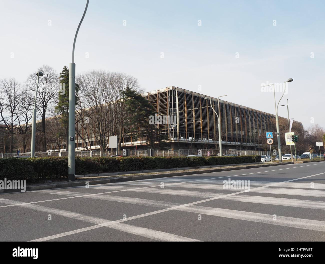 TURIN, ITALY - CIRCA FEBRUARY 2022: Ruins of Palazzo del Lavoro ...