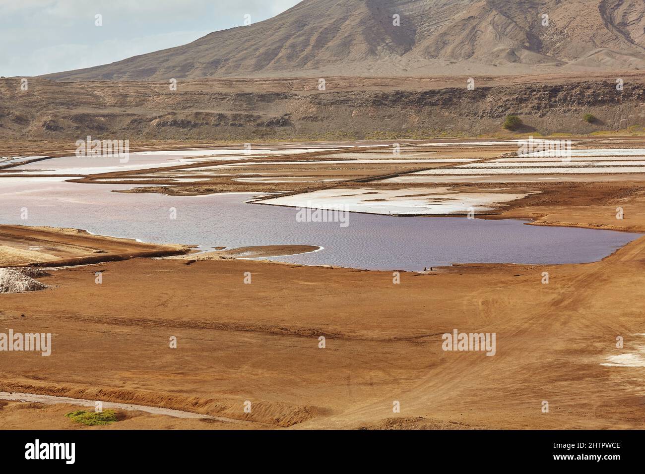 Salinas, salt pans in the northeast the island of Sal, Cape Verde Stock ...