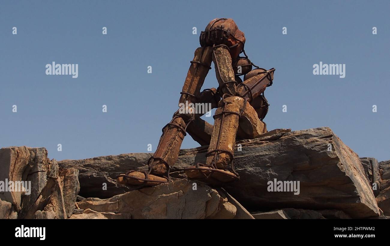 Puros, Namibia-August 4, 2021- Metal tag on the sculpture: Nr 22 - No ...