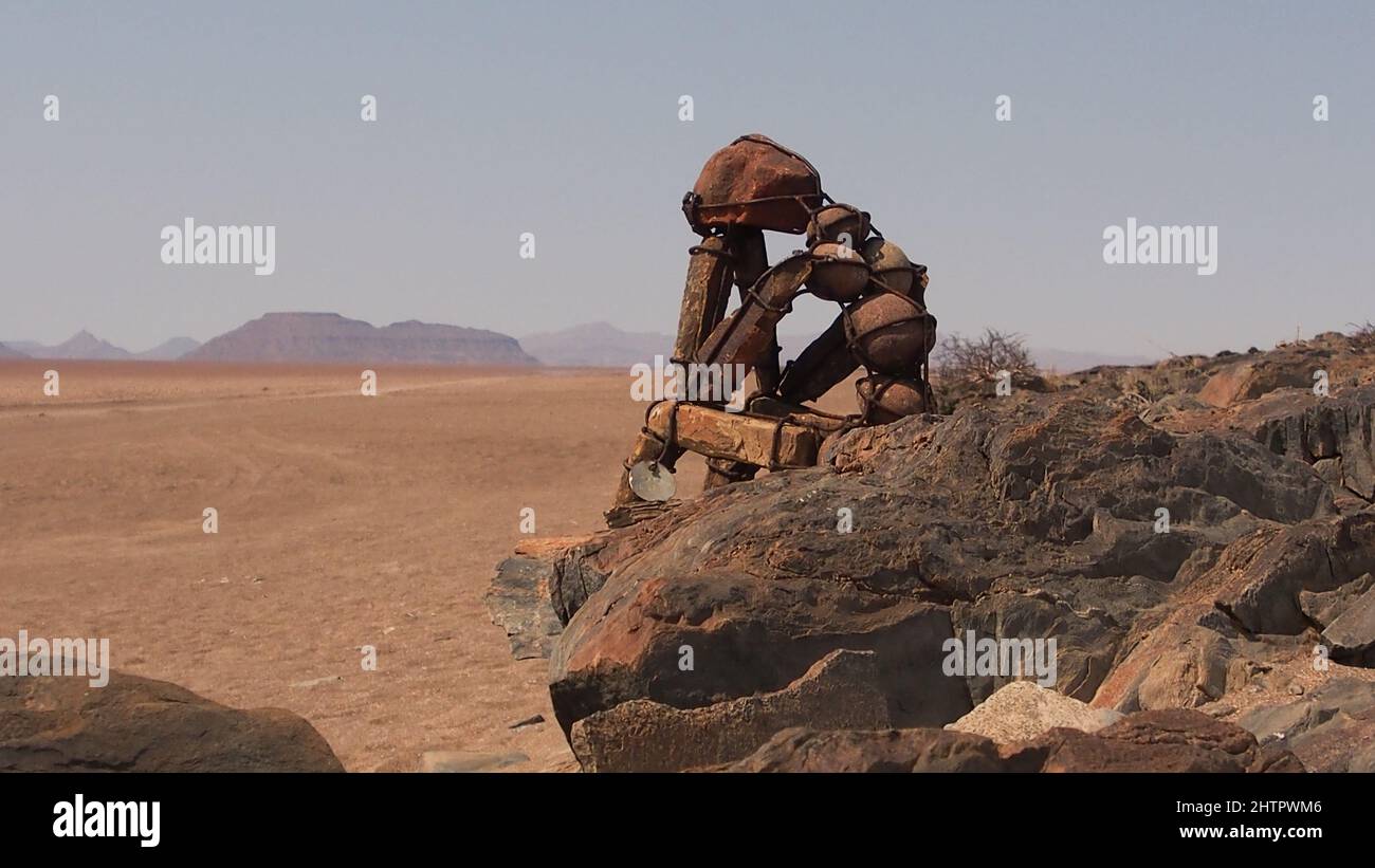 Puros, Namibia-August 4, 2021- Metal tag on the sculpture: Nr 22 - No ...