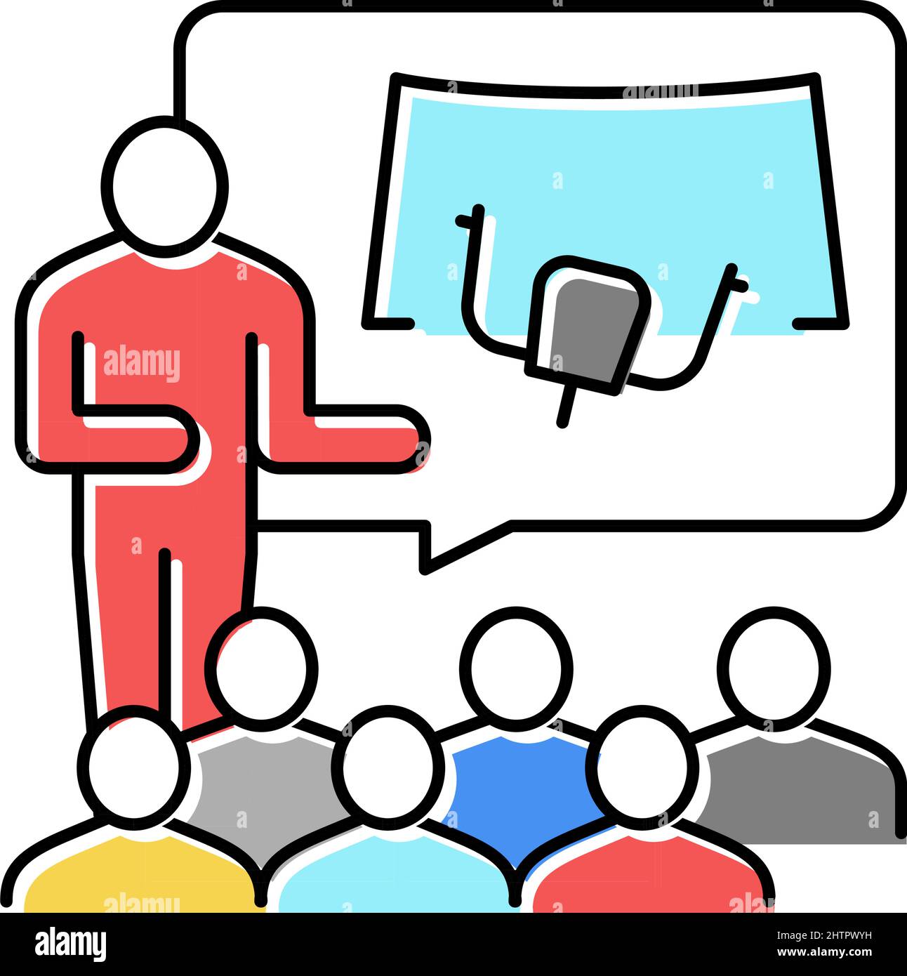 teacher teaching in flight school color icon vector illustration Stock ...