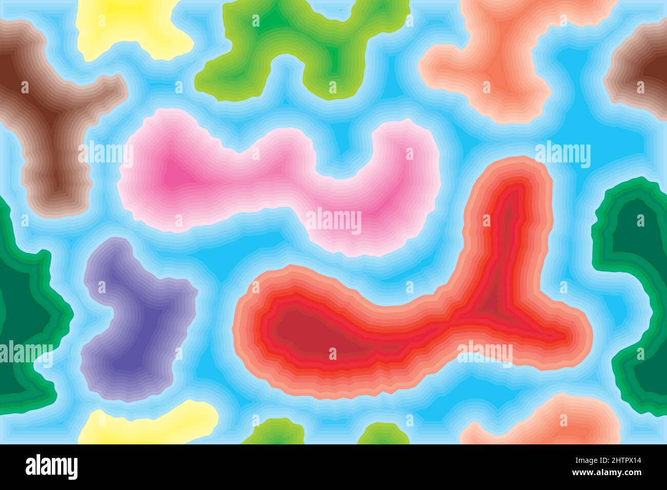 Abstract, pastel colored layers as island shape on blue and layerd ...