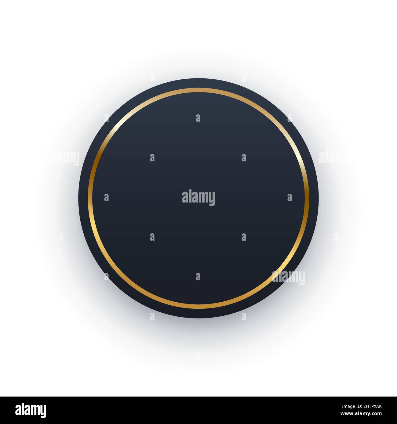 Circle with gold ring frame vector illustration. Elegant black decor ...