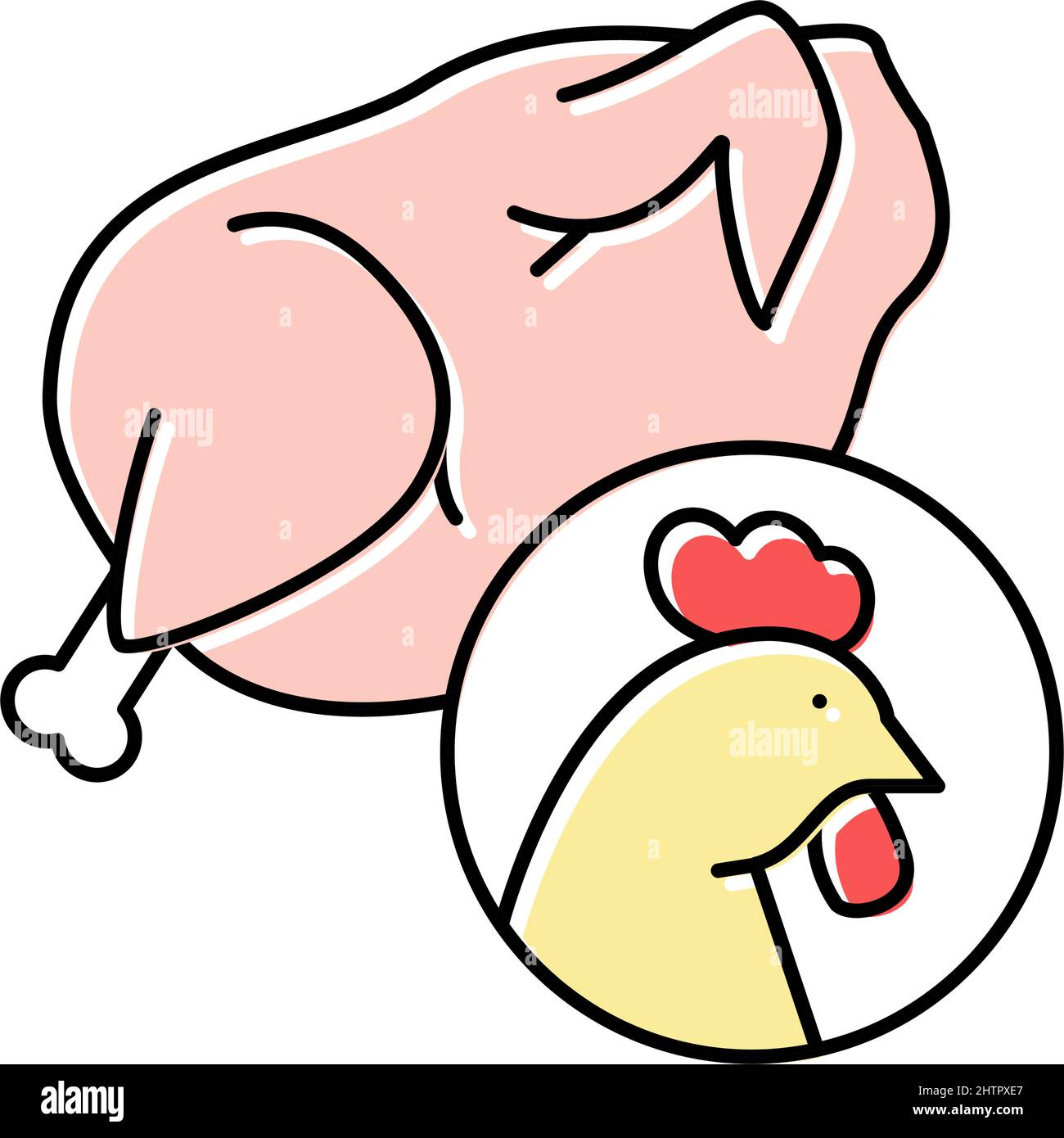 chicken meat carcass color icon vector illustration Stock Vector Image ...