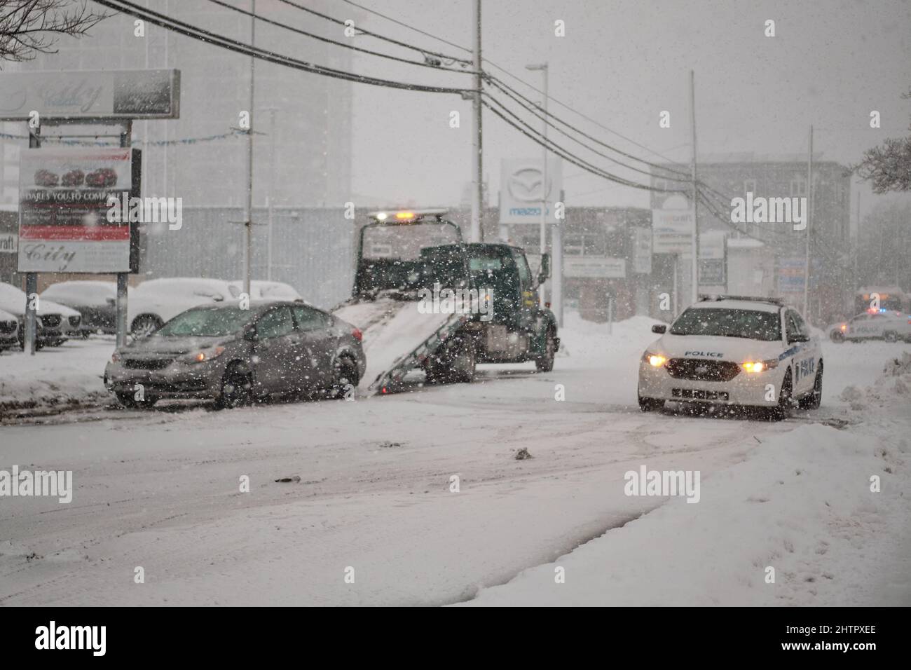 Halifax, Canada. March 2nd, 2022. A snow winter storm expected to bring ...
