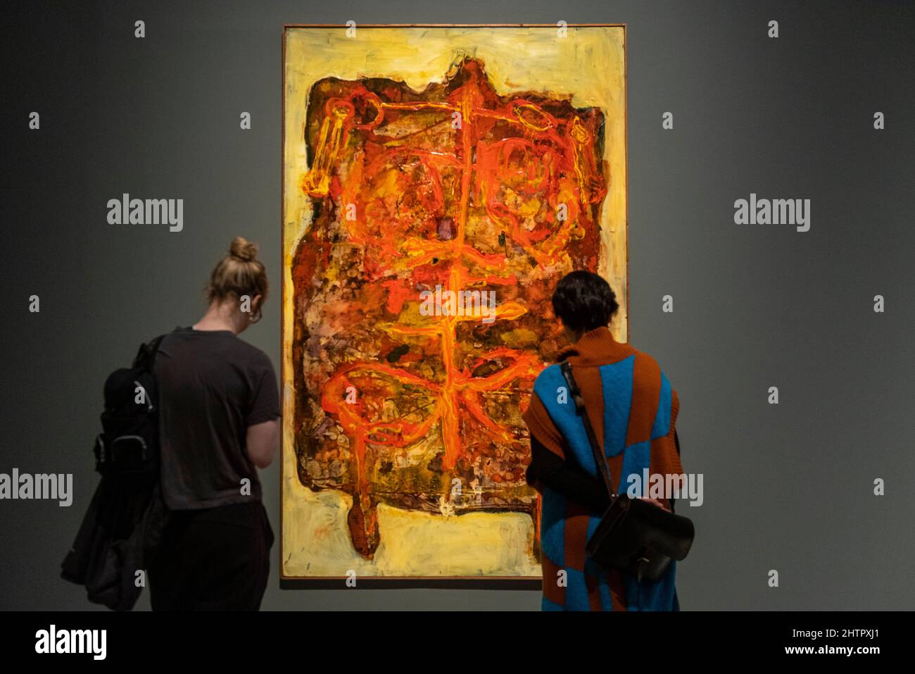 London, UK. 2 March 2022. Visitors view "Figure 59", c 1958, by Magda ...