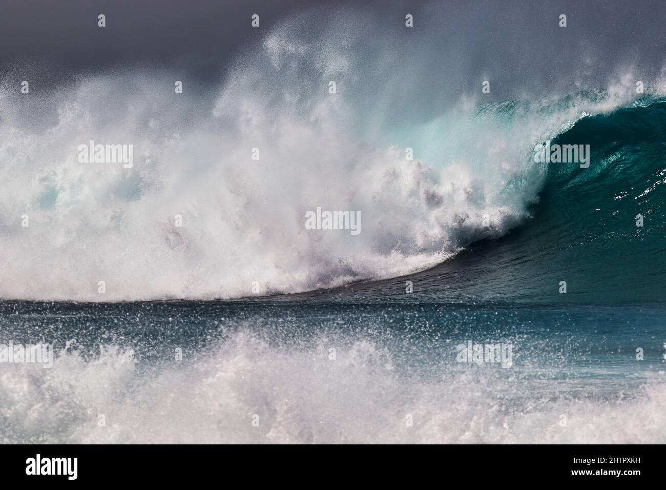 Atlantic surf coming ashore, at Ponta Preta, southwest coast of Sal ...